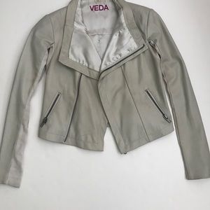Veda | Jackets & Coats | Veda Beige Max Leather Jacket | Poshmark